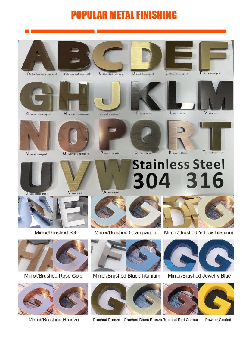 Stainless Steel Channel Letters - Guangzhou Raoyang Creative Signs Ltd